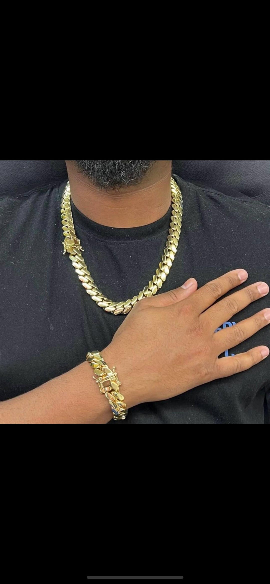 14k Gold Finish Chain and Bracelet Set - Etsy