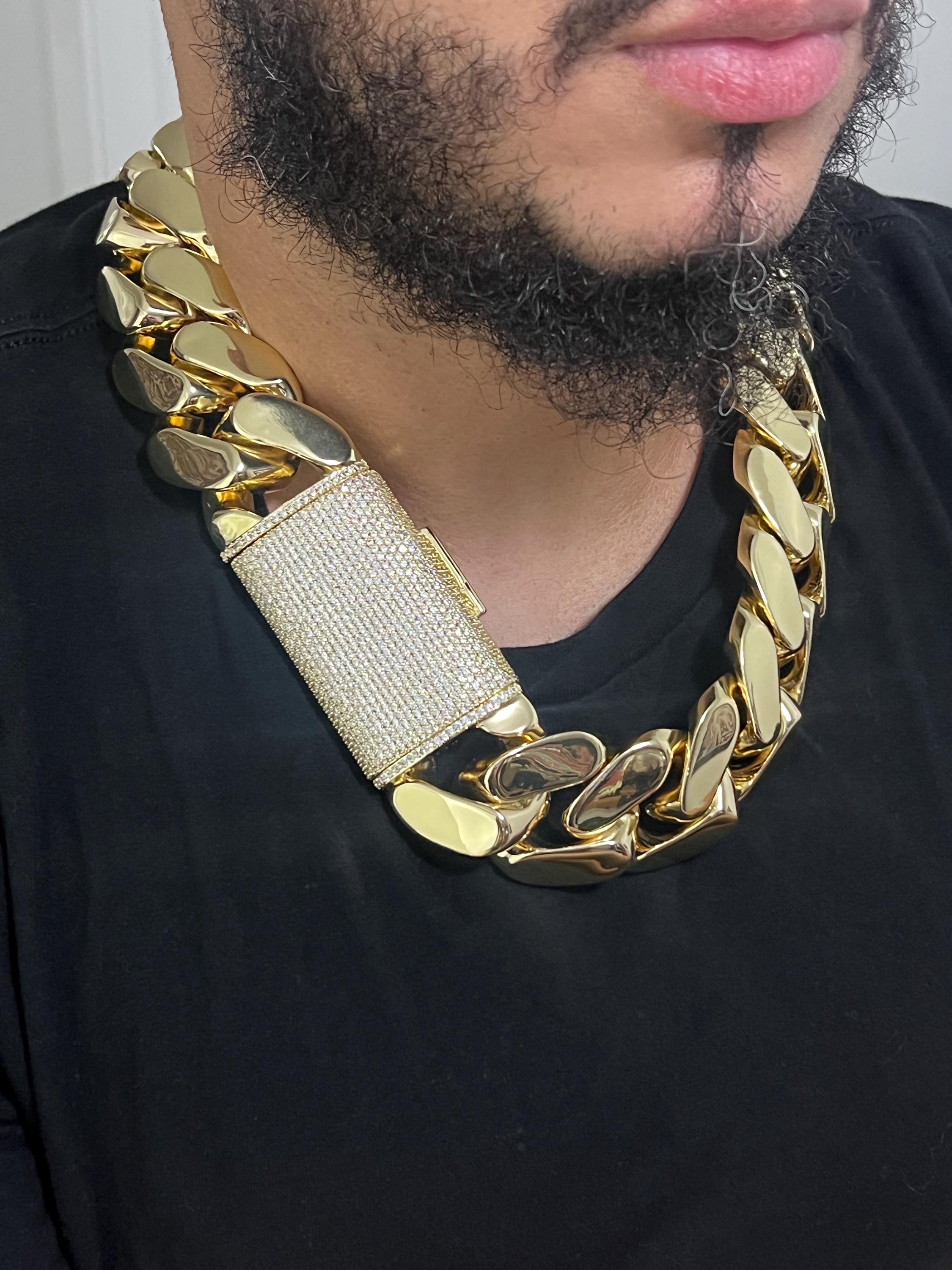 14k Gold Bonded Super Heavy and High Quality 40mm Big Boy Neck 1620 ...