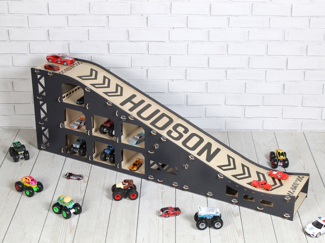 Personalized Wooden Toy Car Ramp: 3-foot Race Track & Garage - Etsy
