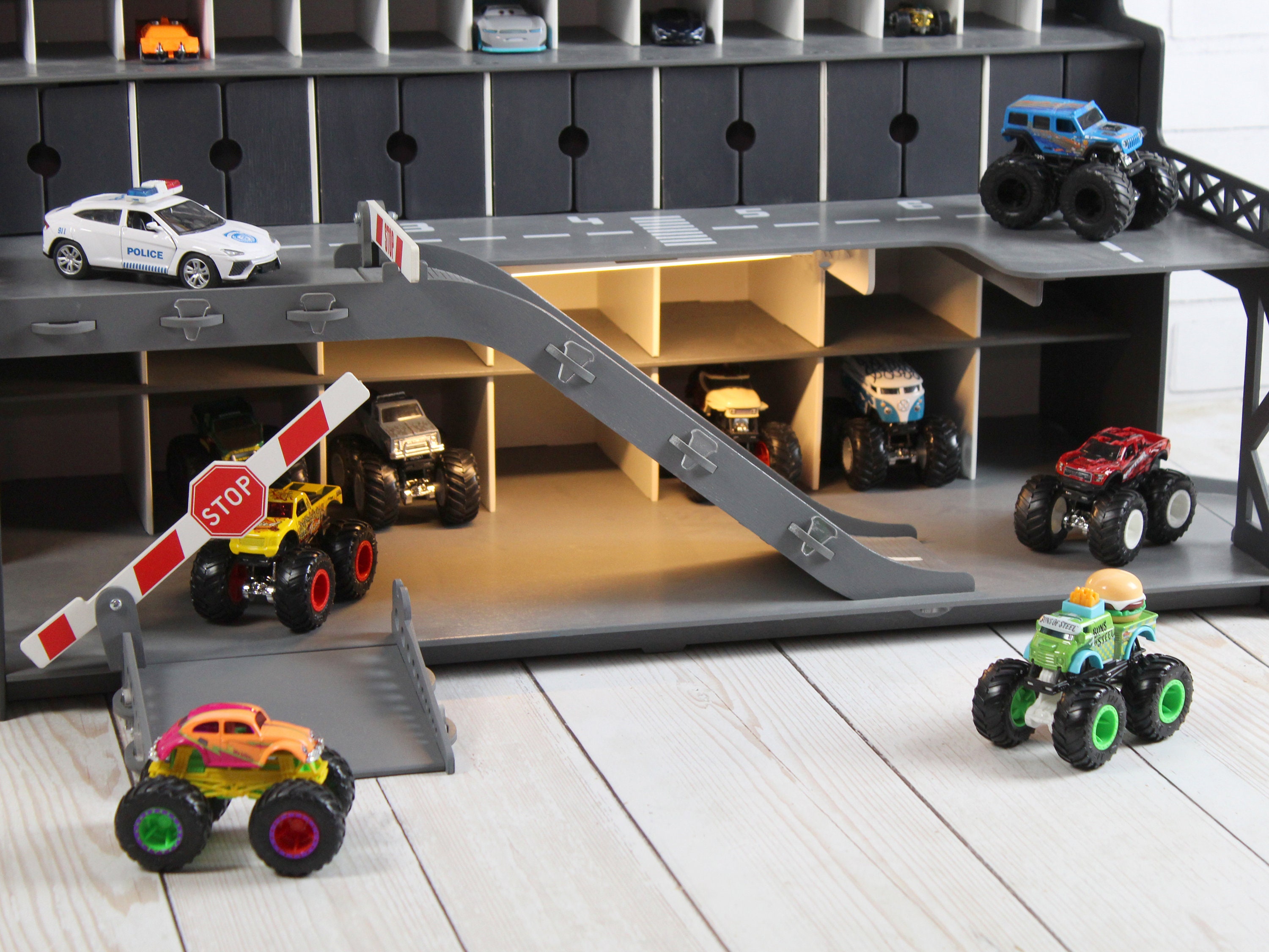 Personalized Wooden Toy Garage for Toddler Boys | 3-5 Year Old Birthday ...