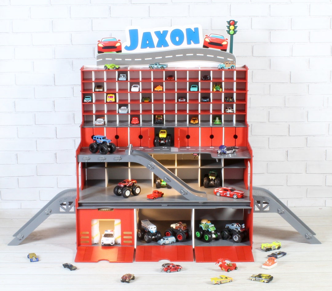 Personalized Toy Car Garage for 1/64 & 1/32 Scale Cars, Unique Toddler ...