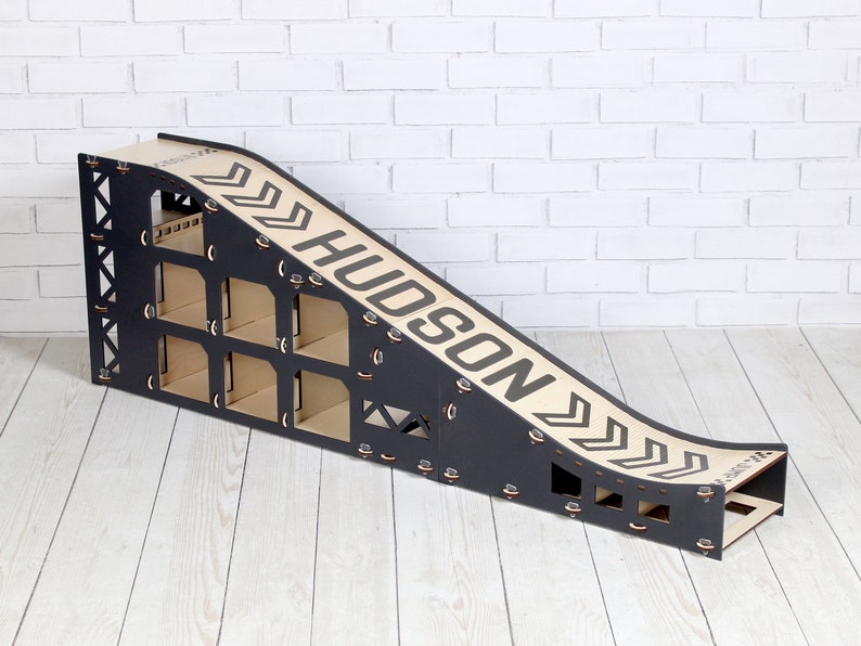 Personalized Wooden Toy Car Ramp: 3-foot Race Track & Garage - Etsy