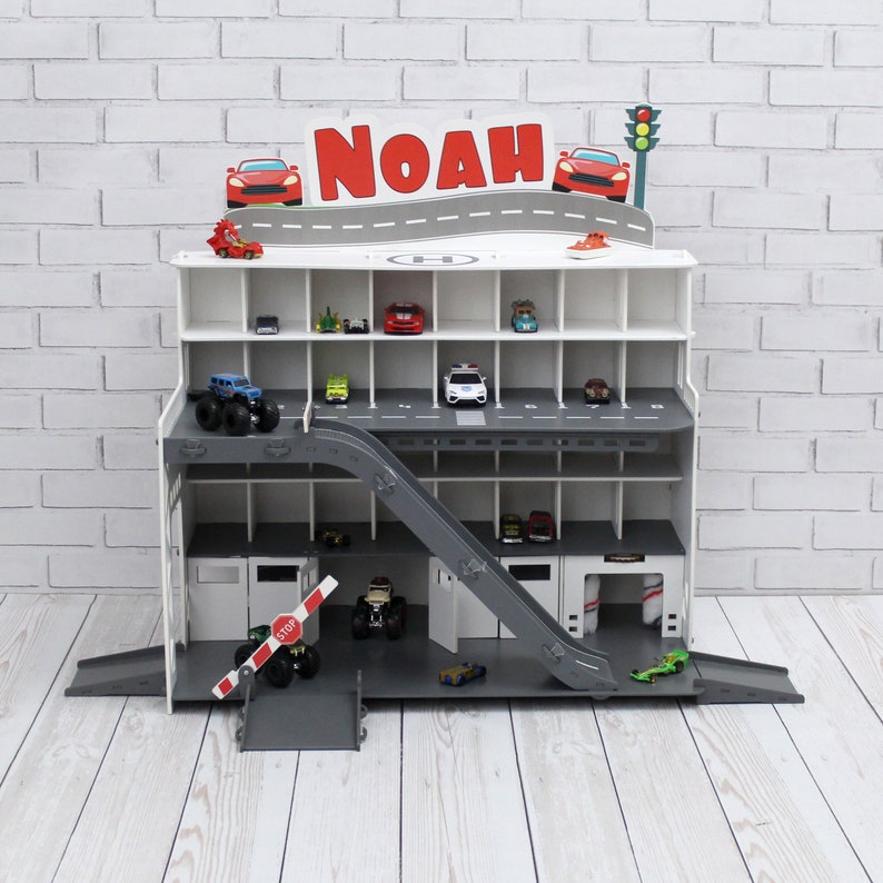 Interactive Toy Car Garage With Car Wash, Motion Lights, Personalized ...