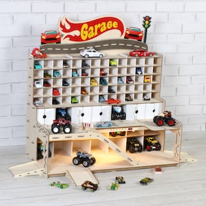 Toddler Boy Gift, Toy Car Storage for 1/64 Scale Diecast Wheel Toys ...