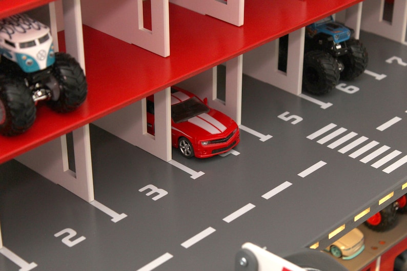 Toy Car Garage Toy Parking Lot Monster Truck Storage Wooden - Etsy