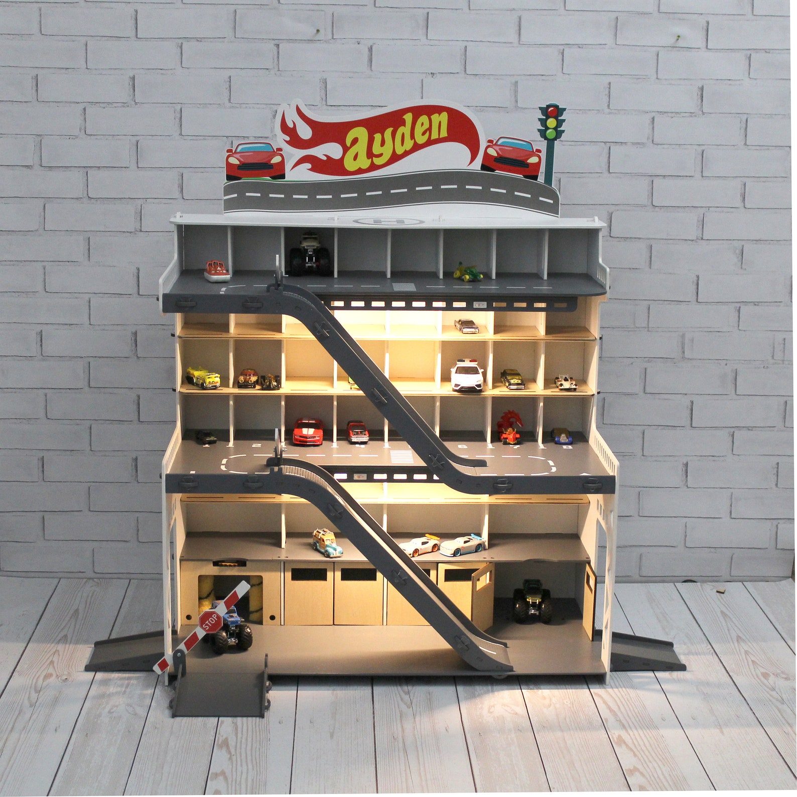 Toy Car Garage With a Toy Car Wash, Doors, Gates and Mutiple Ramps - Etsy