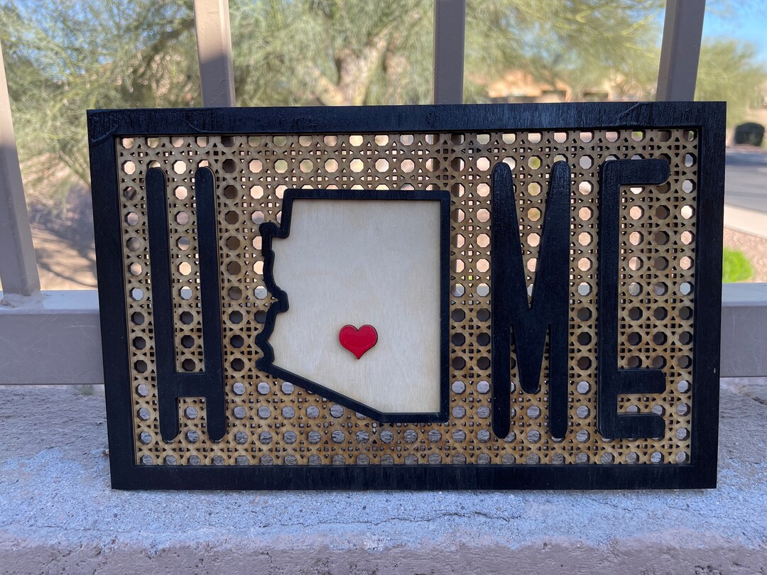 CUSTOM Home State Sign; All 50 States; Rattan Home State Sign; Wood ...