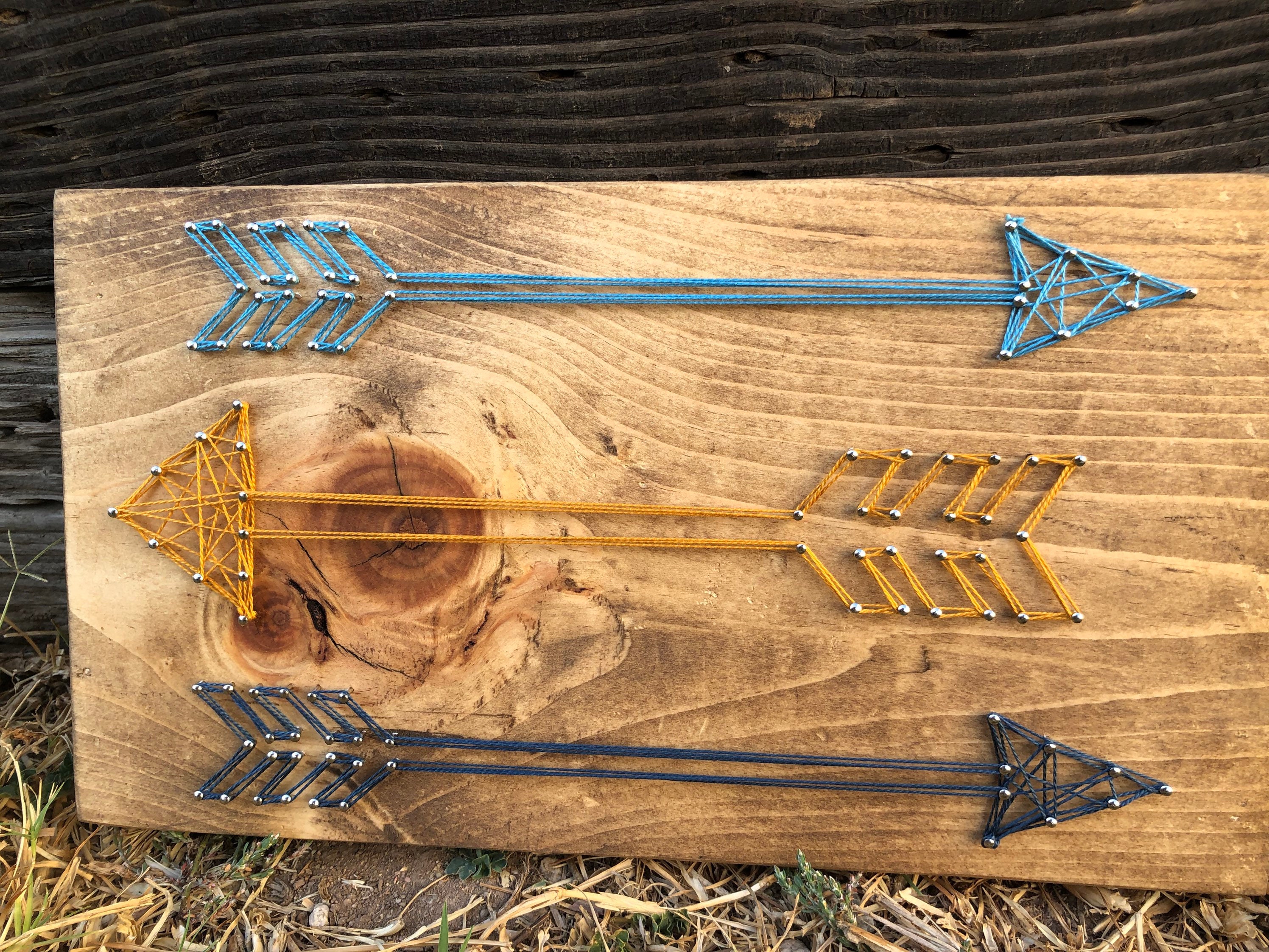 CUSTOM/PERSONALIZED Wooden Arrow String Art; 3 Arrows; Wood Sign; Wall ...