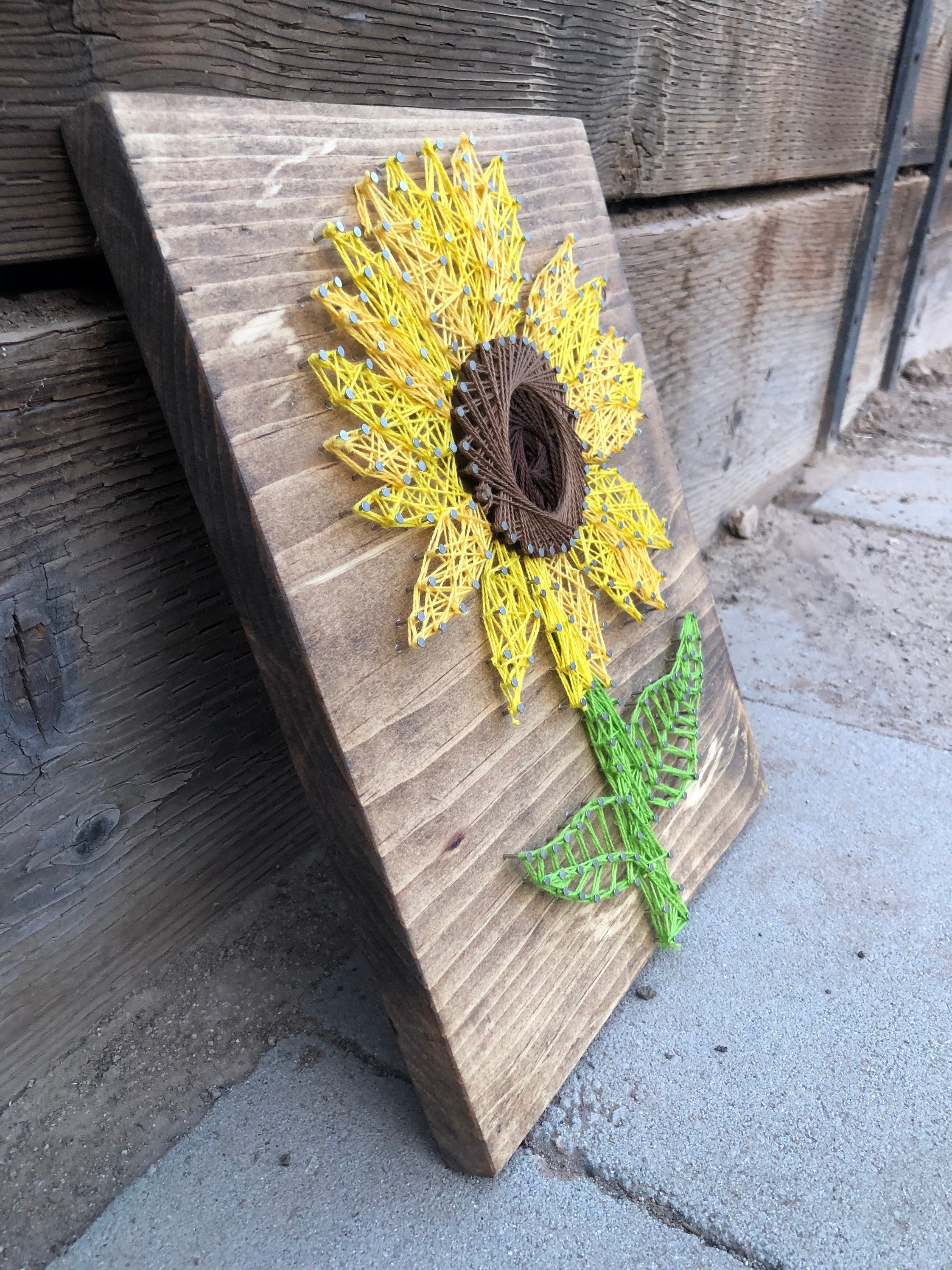 CUSTOM Sunflower String Art wood decor wood sign sunflower | Etsy