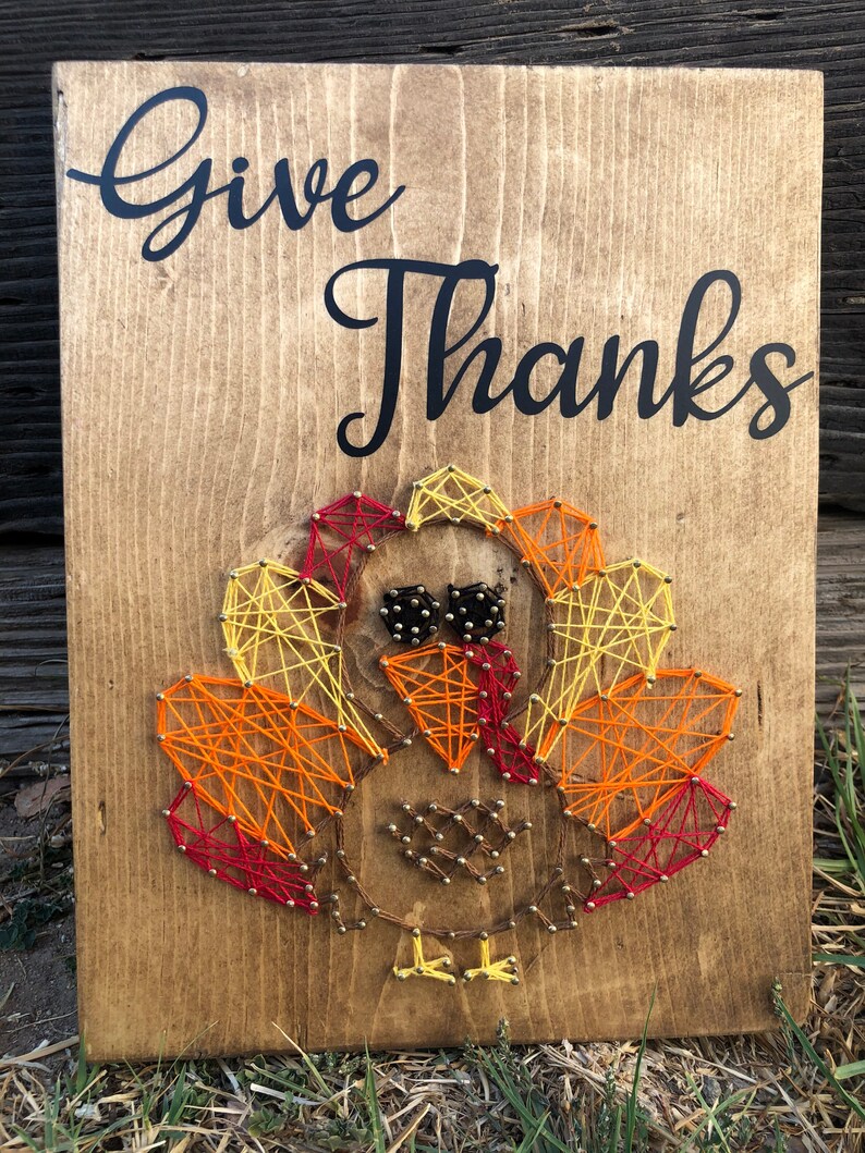 CUSTOM/PERSONALIZED Turkey Sign String Art Fall Decor Give - Etsy