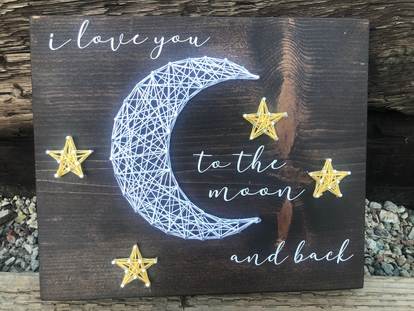 CUSTOM/PERSONALIZED Moon and Stars String Art I Love You to - Etsy
