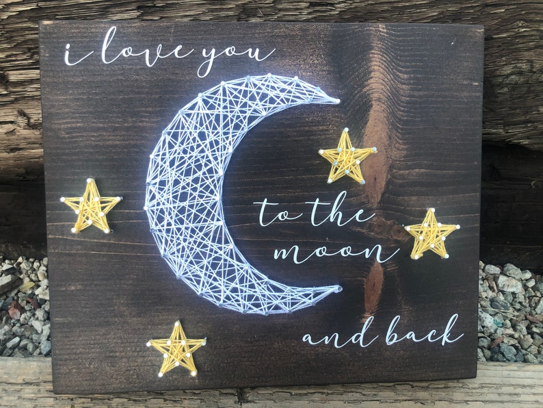 CUSTOM/PERSONALIZED Moon and Stars String Art; I Love You to the Moon ...