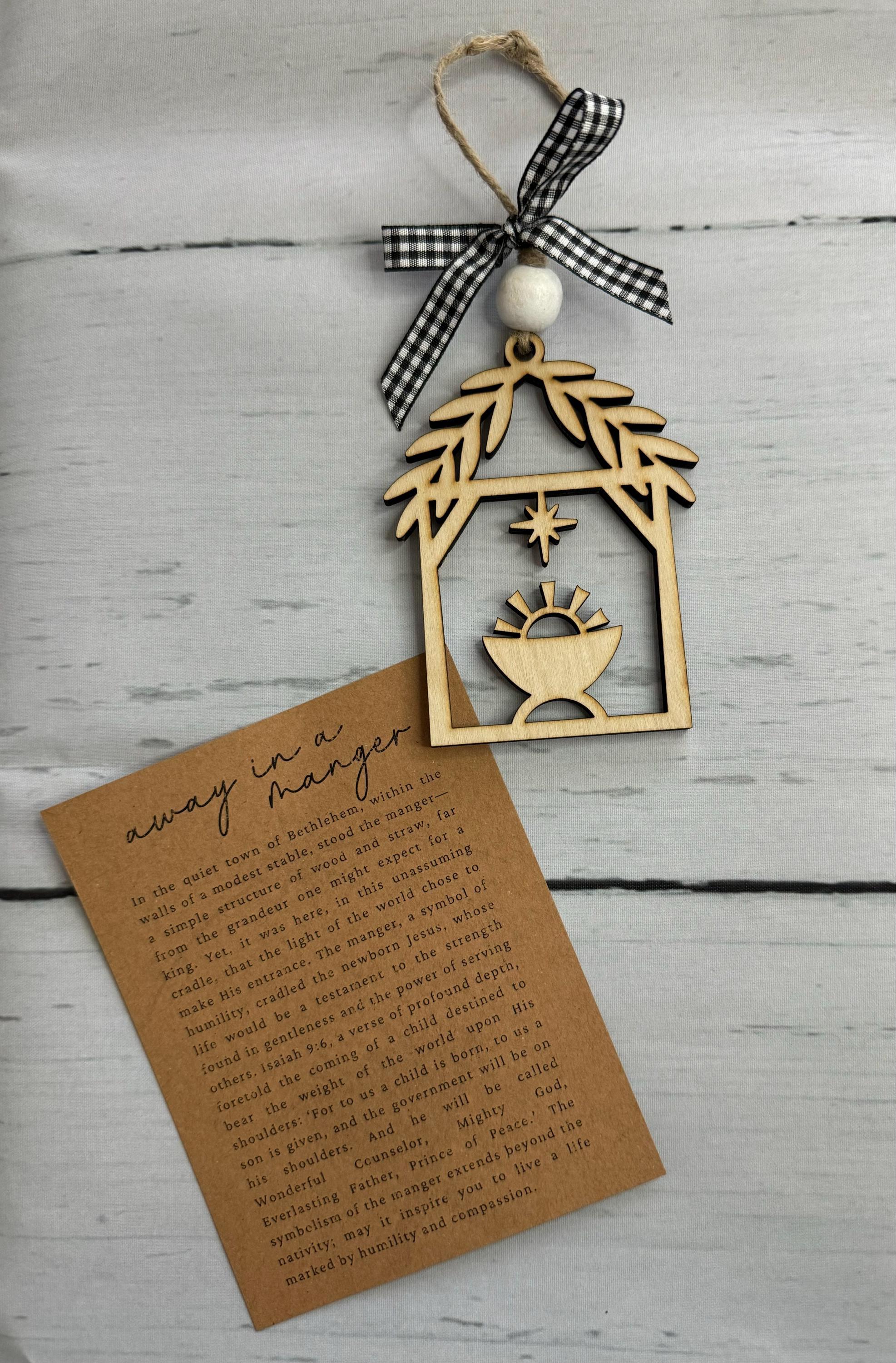 Nativity Story Ornament; Away in a Manager Ornament; Unique Ornament ...