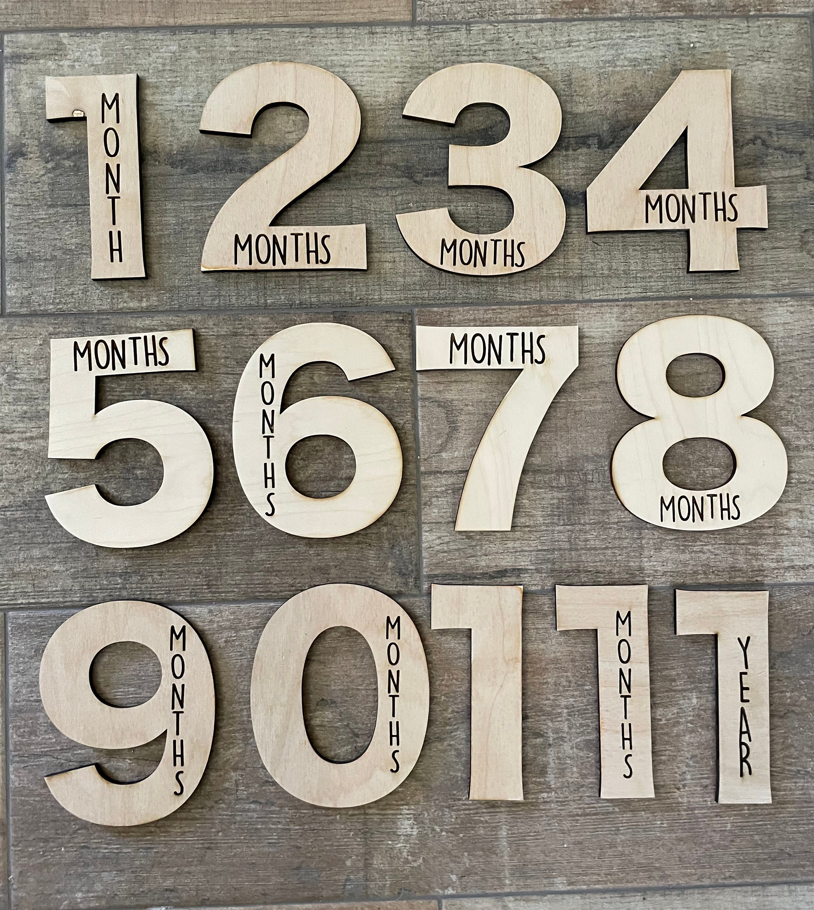 Baby Milestone Cards Milestone Numbers Monthly Baby Photo - Etsy