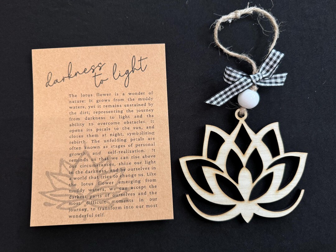 Lotus Flower Ornament; Story Card Ornament; Laser Cut Ornament; Unique ...