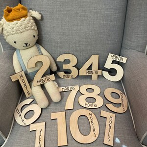 Baby Milestone Cards; Milestone Numbers; Monthly Baby Photo Prop; Wood ...