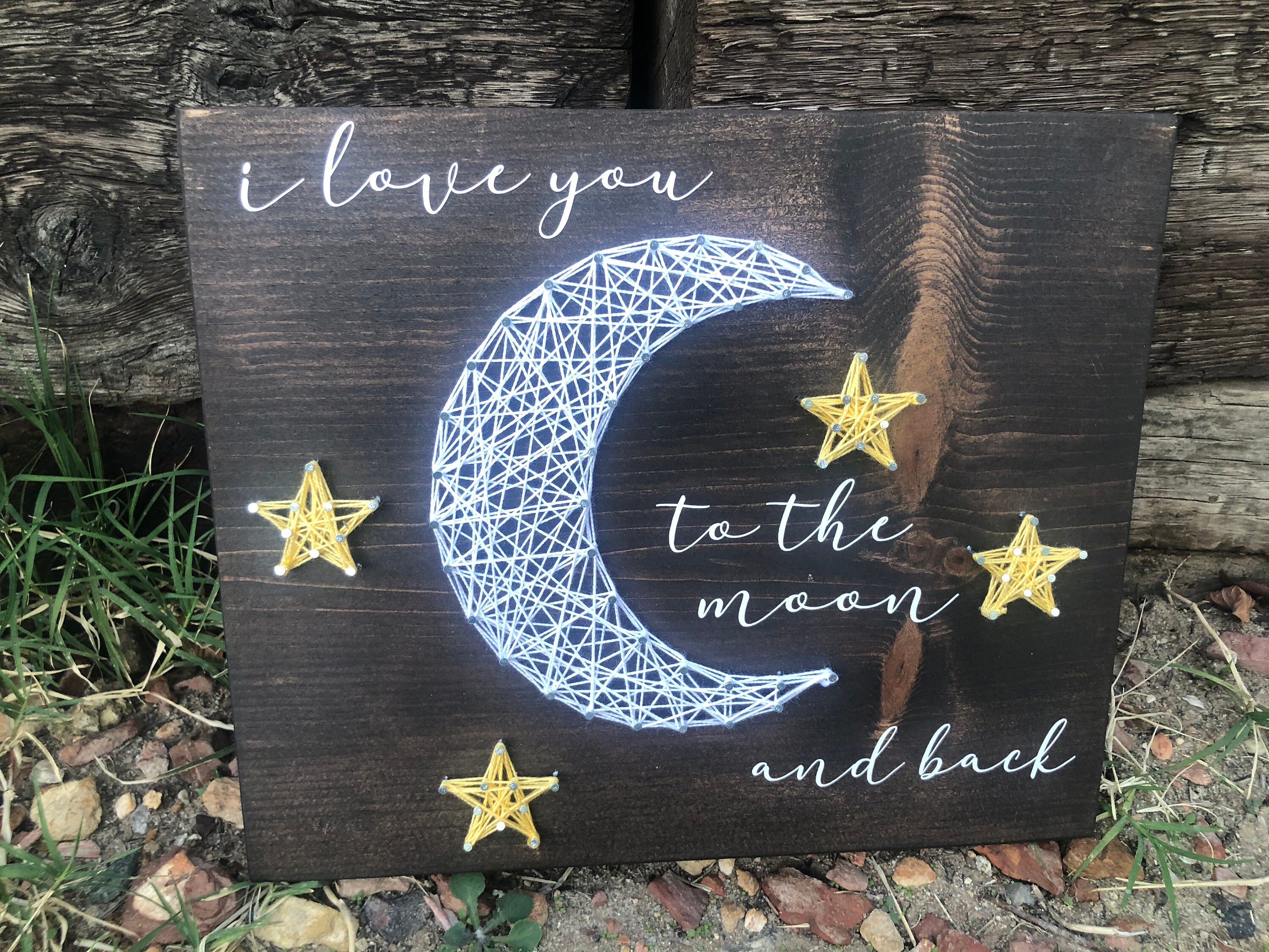 CUSTOM/PERSONALIZED Moon and Stars String Art; I Love You to the Moon ...