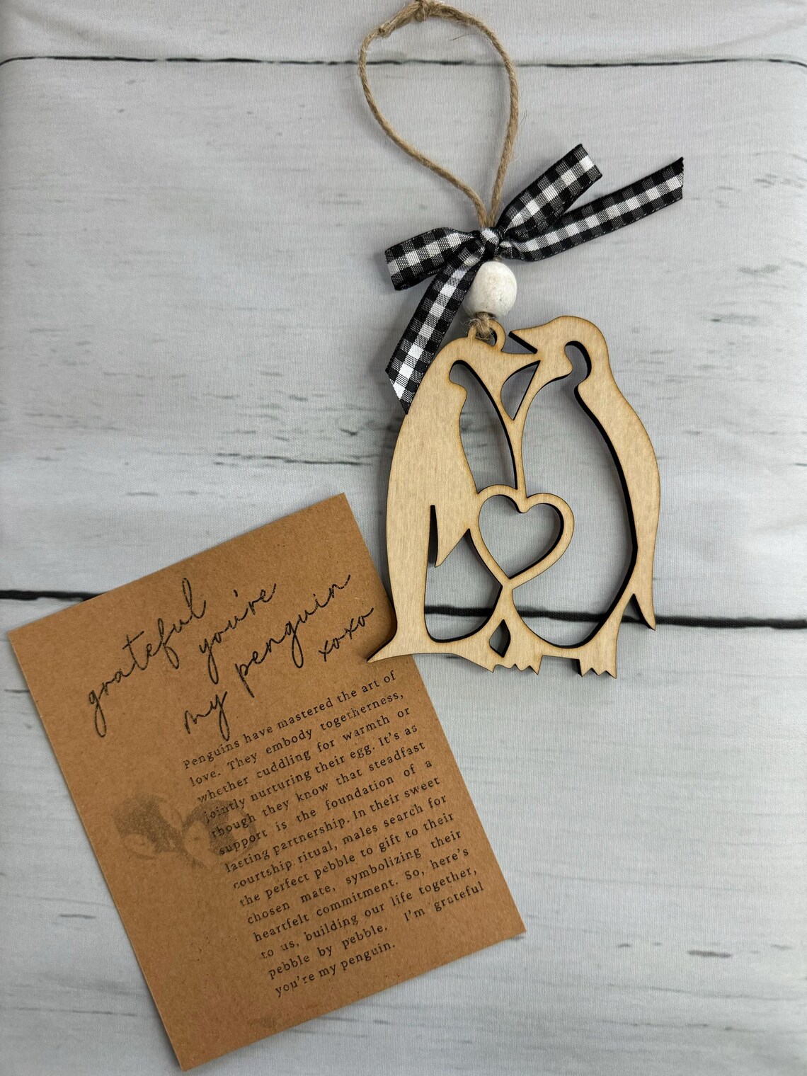 Penguin Story Card Ornament; Keepsake Ornament; Gift for Husband; Gift ...