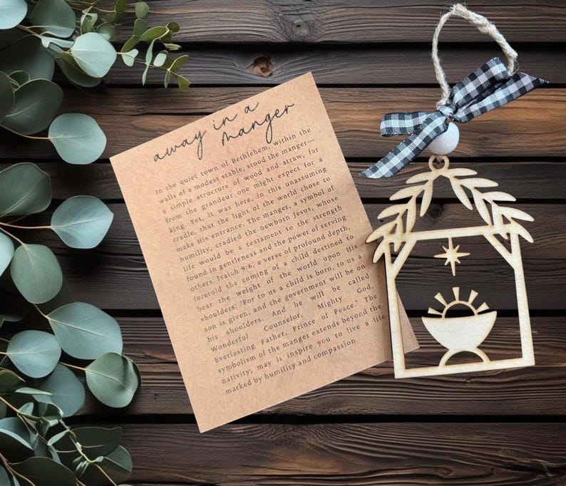 Nativity Story Ornament; Away in a Manager Ornament; Unique Ornament ...
