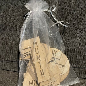 Baby Milestone Cards; Milestone Numbers; Monthly Baby Photo Prop; Wood ...