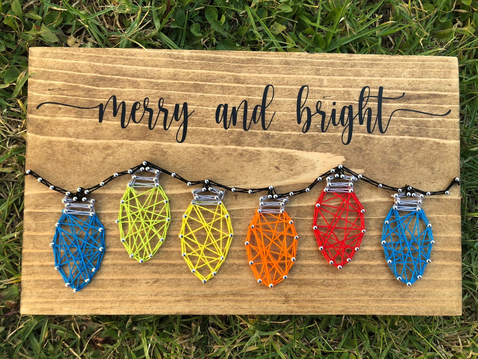 CUSTOM Christmas Lights String Art With or Without Lights - Etsy