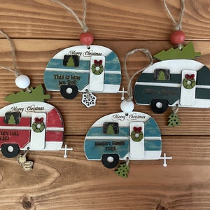 CUSTOM/PERSONALIZED Christmas Camper Ornament; Vintage Camper ...