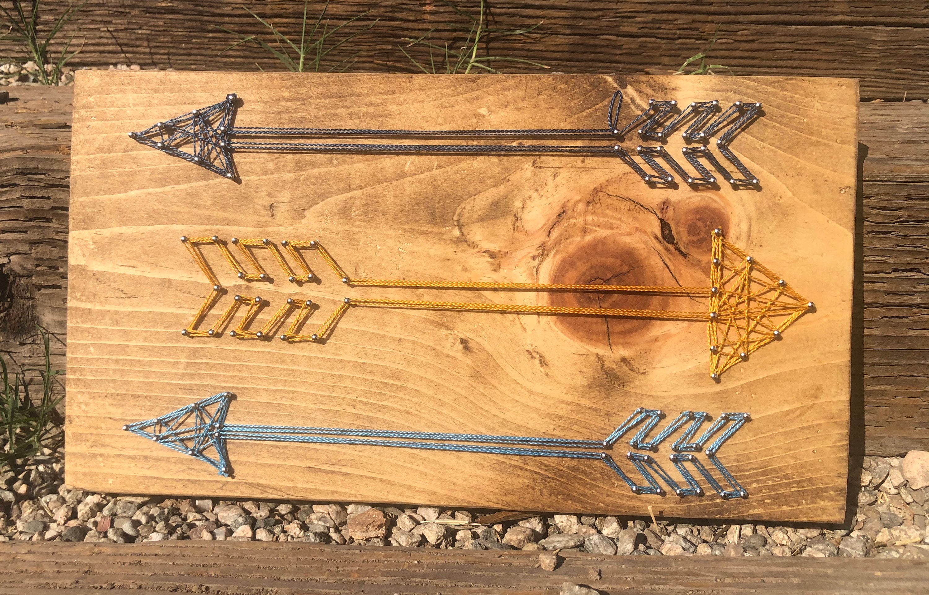 CUSTOM/PERSONALIZED Wooden Arrow String Art; 3 Arrows; Wood Sign; Wall ...