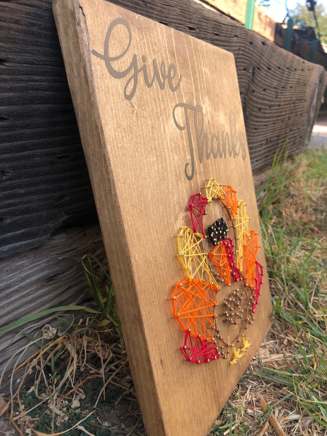 CUSTOM/PERSONALIZED Turkey Sign; String Art; Fall Decor; Give Thanks ...