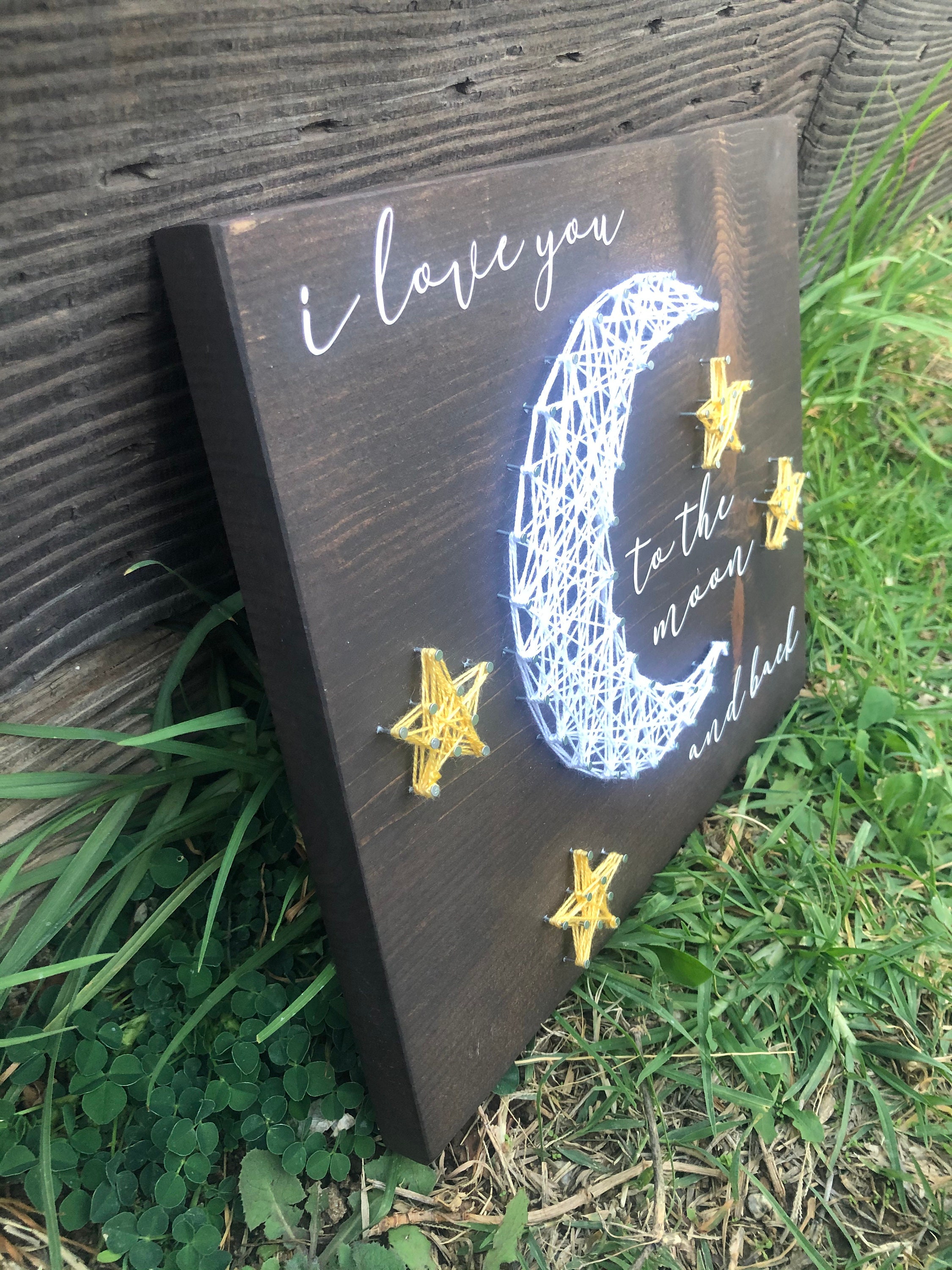 CUSTOM/PERSONALIZED Moon and Stars String Art I Love You to - Etsy