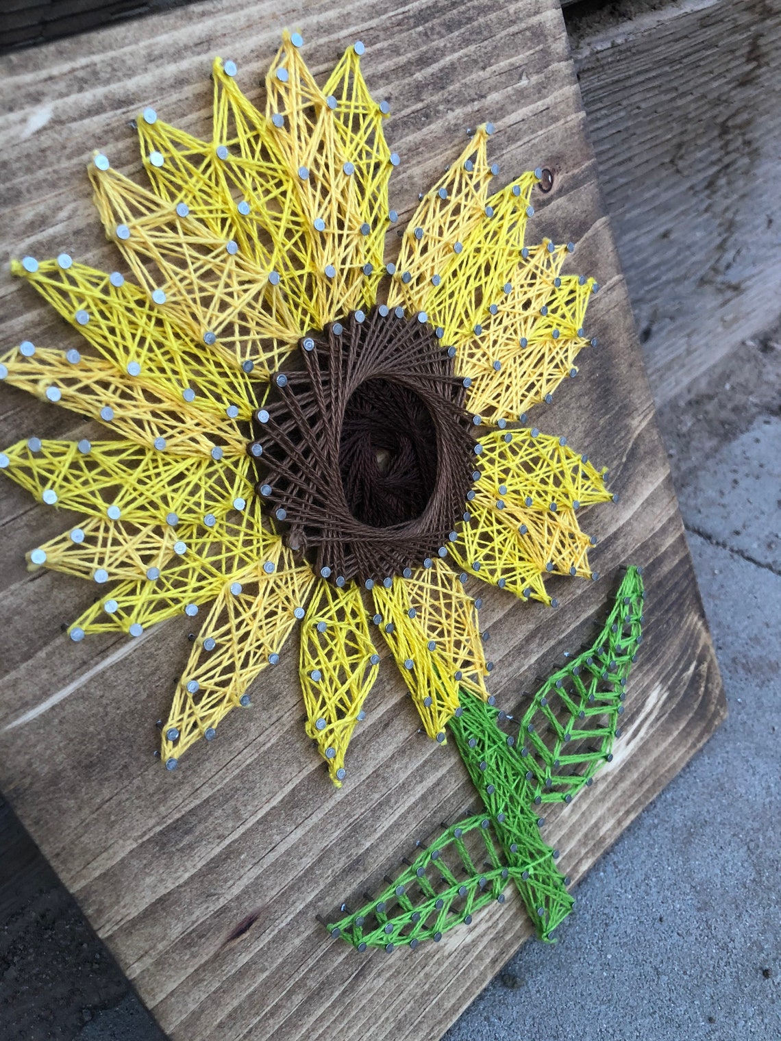 CUSTOM Sunflower String Art Wood Decor Wood Sign Sunflower - Etsy
