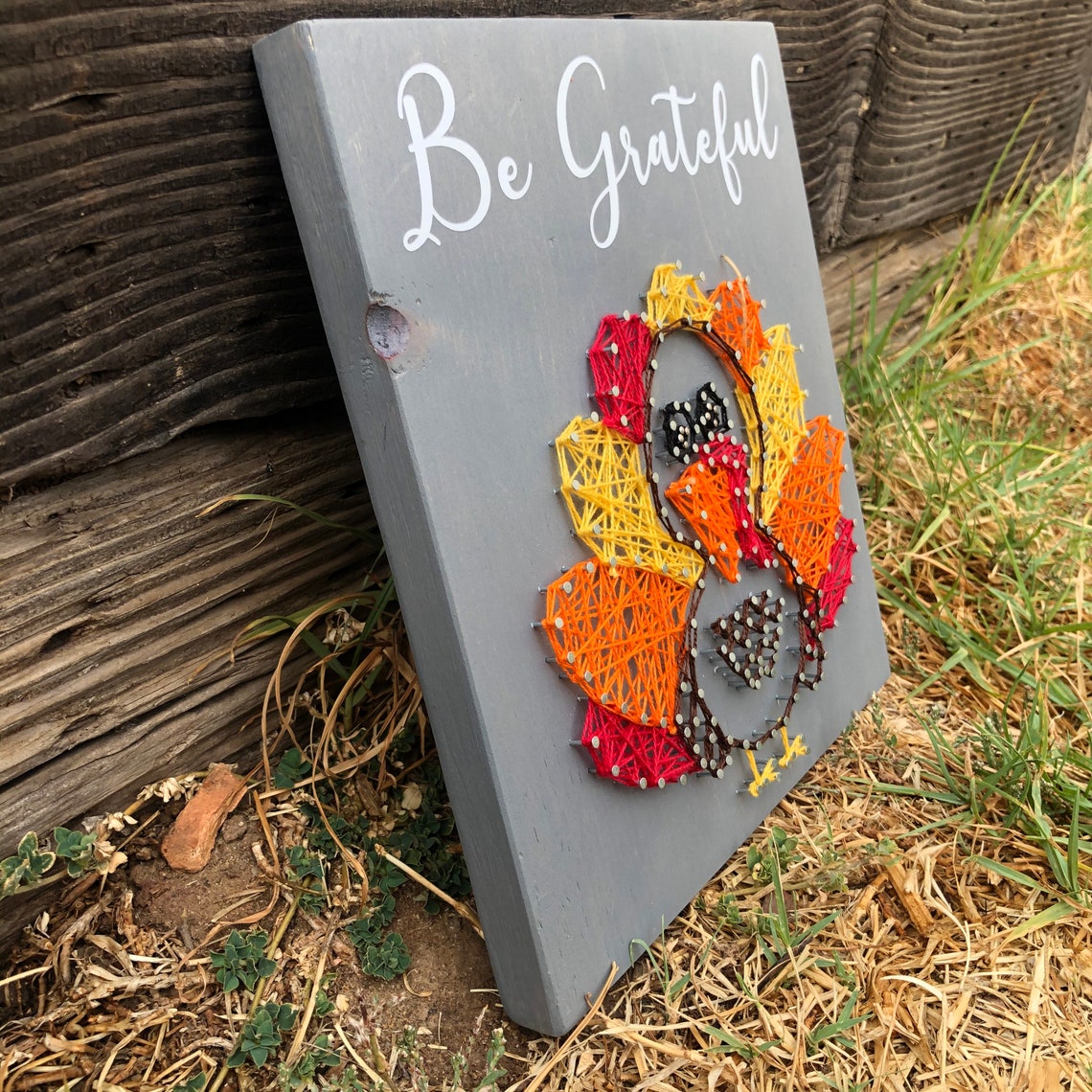 CUSTOM/PERSONALIZED Turkey Sign; String Art; Fall Decor; Give Thanks ...