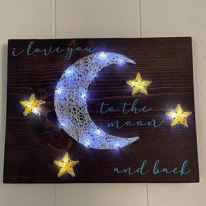 CUSTOM/PERSONALIZED Moon and Stars String Art; I Love You to the Moon ...
