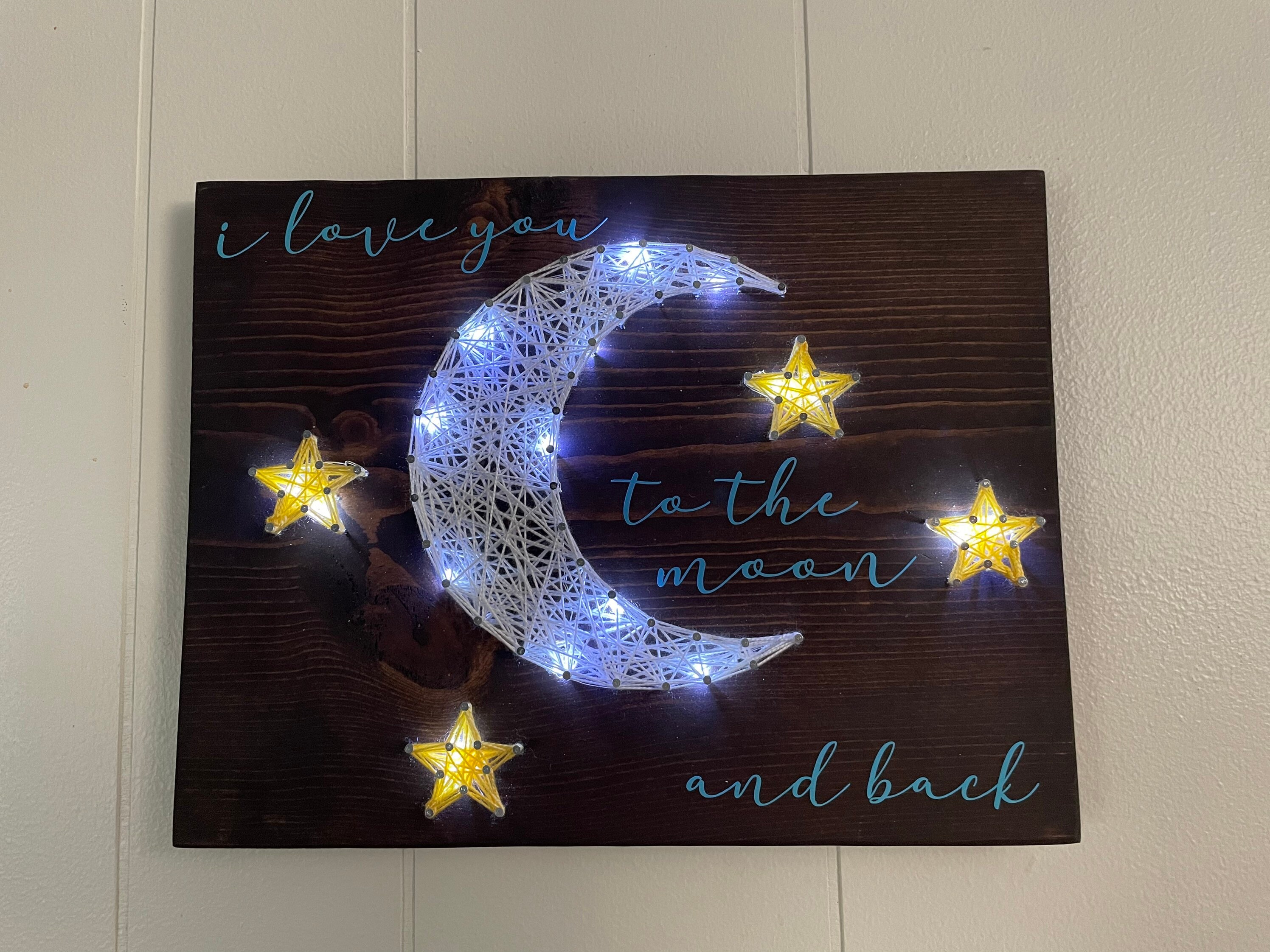 CUSTOM/PERSONALIZED Moon and Stars String Art; I Love You to the Moon ...