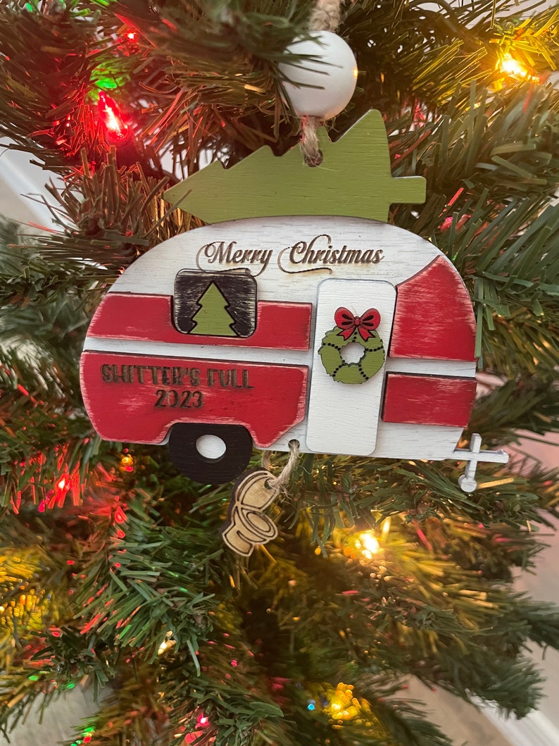CUSTOM/PERSONALIZED Christmas Camper Ornament; Vintage Camper ...