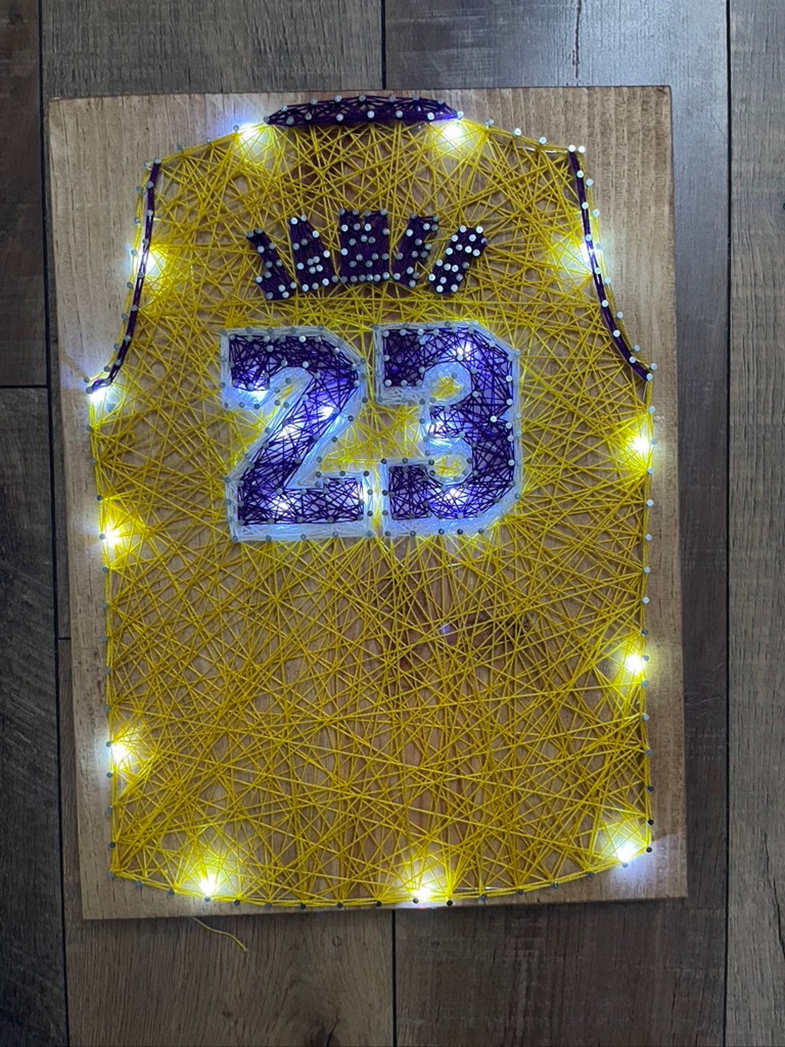 CUSTOM Lakers Jersey String Art Lights Up Lebron James - Etsy