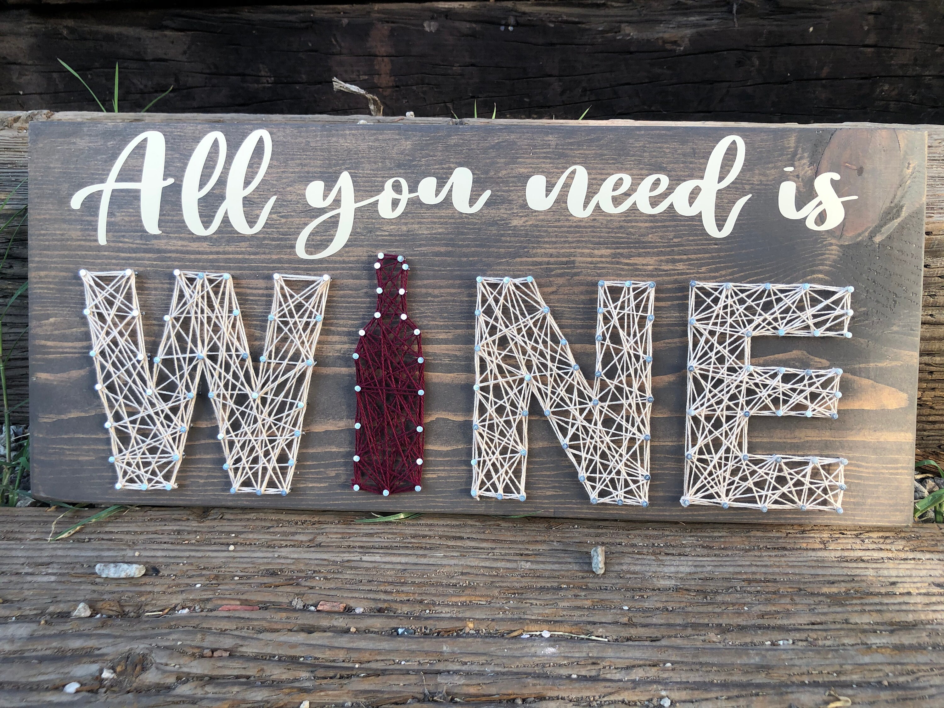 CUSTOM/PERSONALIZED Wine Sign; String Art; Wood Decor; Wall Hanging ...