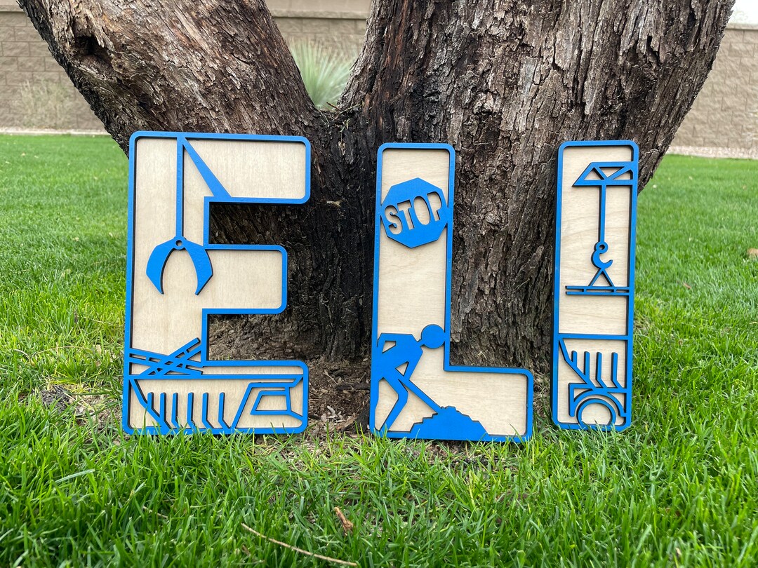CUSTOM Construction Letters; Wooden 3D Letters; Nursery Letters; Letter ...