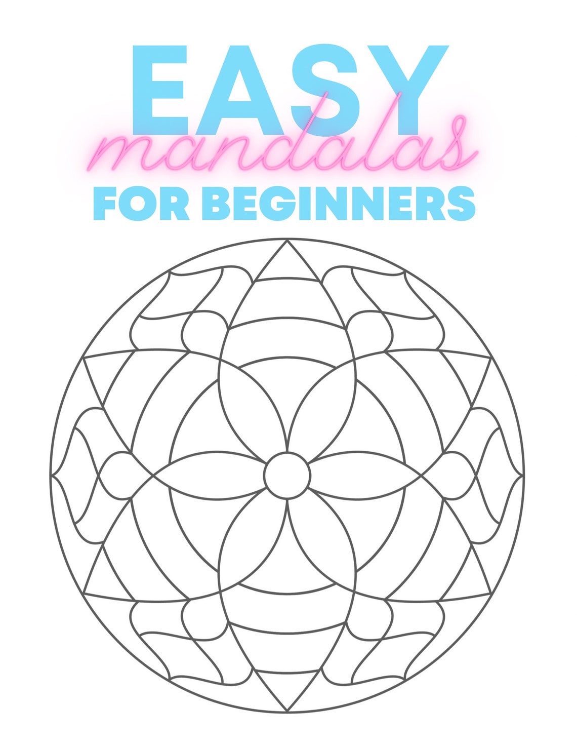 EASY Mandala Printable Coloring Book for Beginners or Children 40 Pages ...