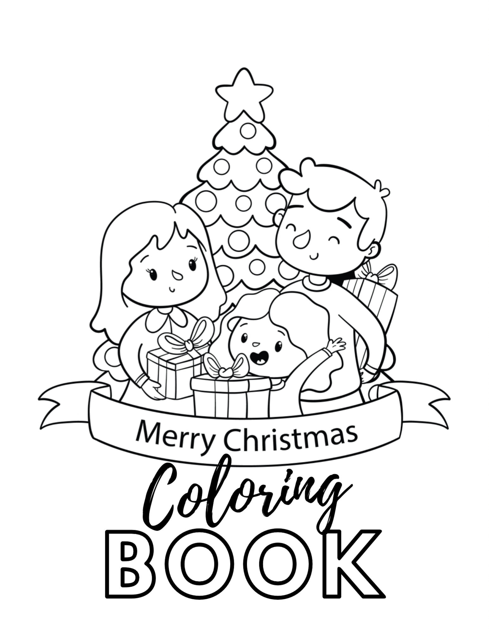 Merry Christmas Printable Coloring Book 30 Pages for Children - Etsy