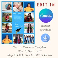 Yearbook Ad Canva Template 5.5 X 8.5 Half Page Easy Edit Canva Senior ...