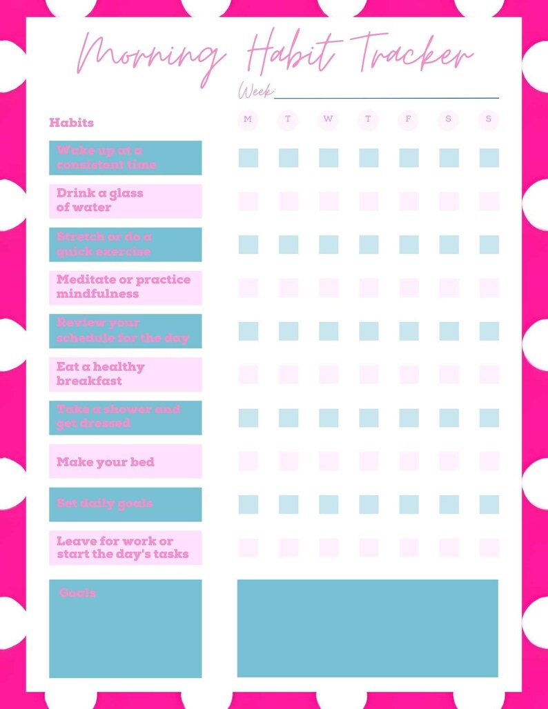 Morning Evening Habit Tracker Simple Habit Tracker Daily Habit Tracker ...