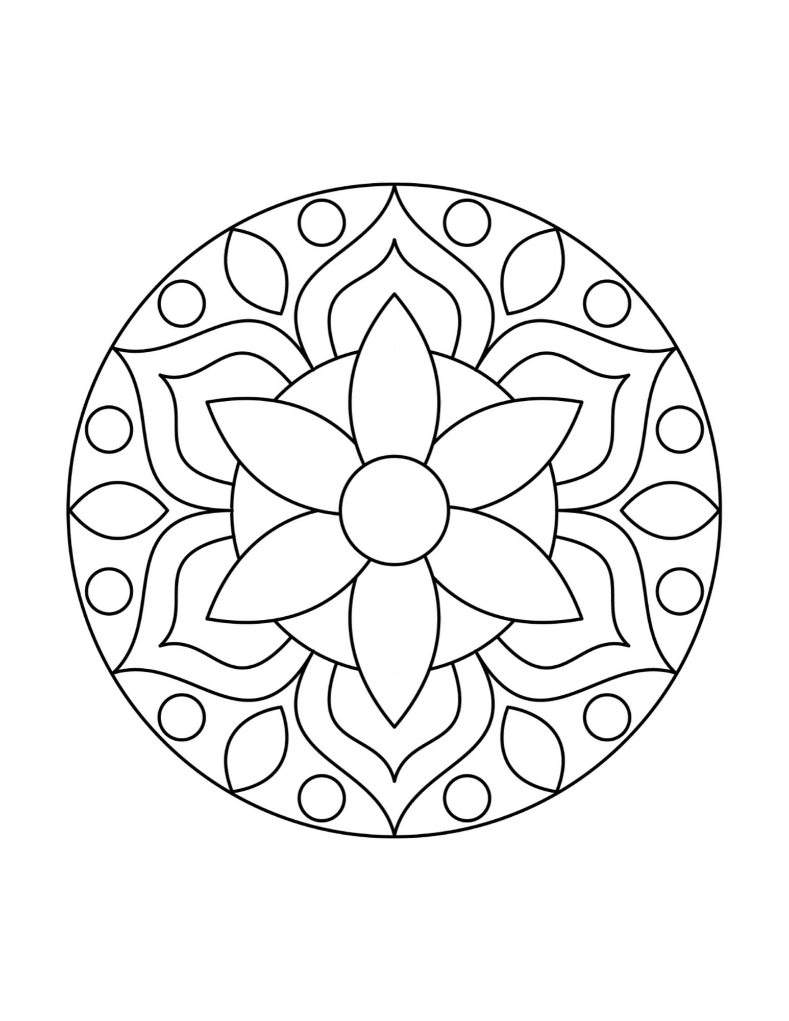 EASY Mandala Printable Coloring Book for Beginners or Children 40 Pages ...