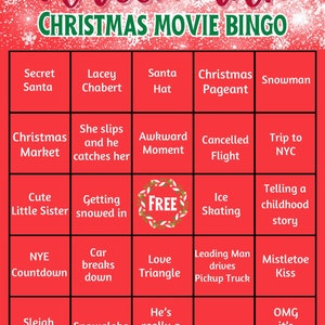 Christmas Movie Bingo | Printable Christmas Games | Holiday Romance ...