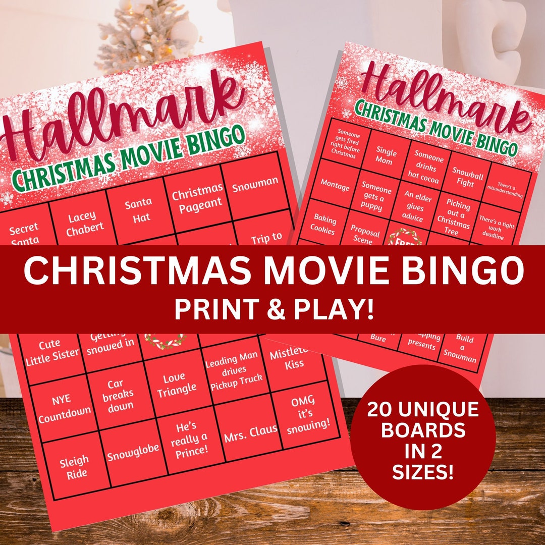 Christmas Movie Bingo | Printable Christmas Games | Holiday Romance ...