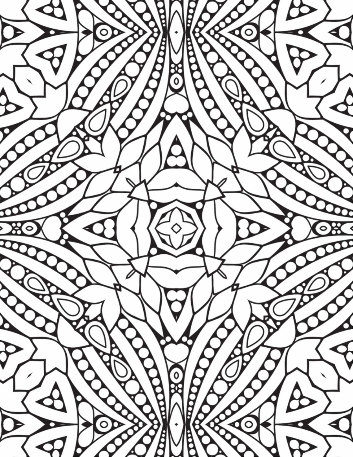 Mesmerizing Patterns Printable Relaxing Meditation Adult Coloring Book ...