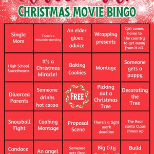 Christmas Movie Bingo | Printable Christmas Games | Holiday Romance ...