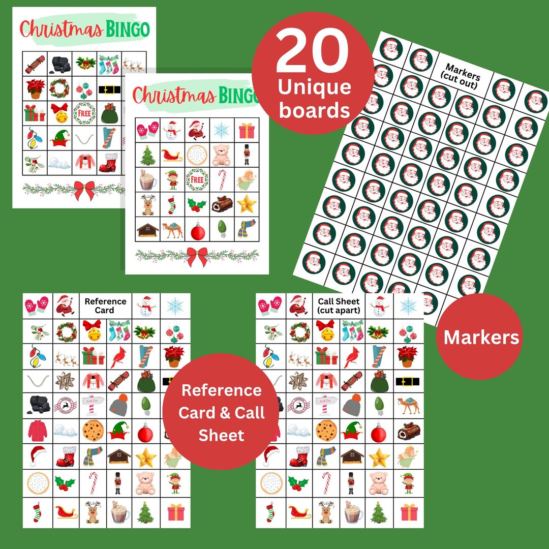 Christmas Bingo Game | Printable Christmas Bingo | Printable Holiday ...