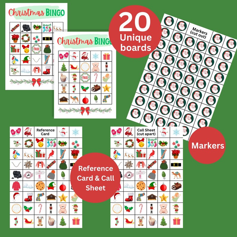 Christmas Bingo Game | Printable Christmas Bingo | Printable Holiday ...