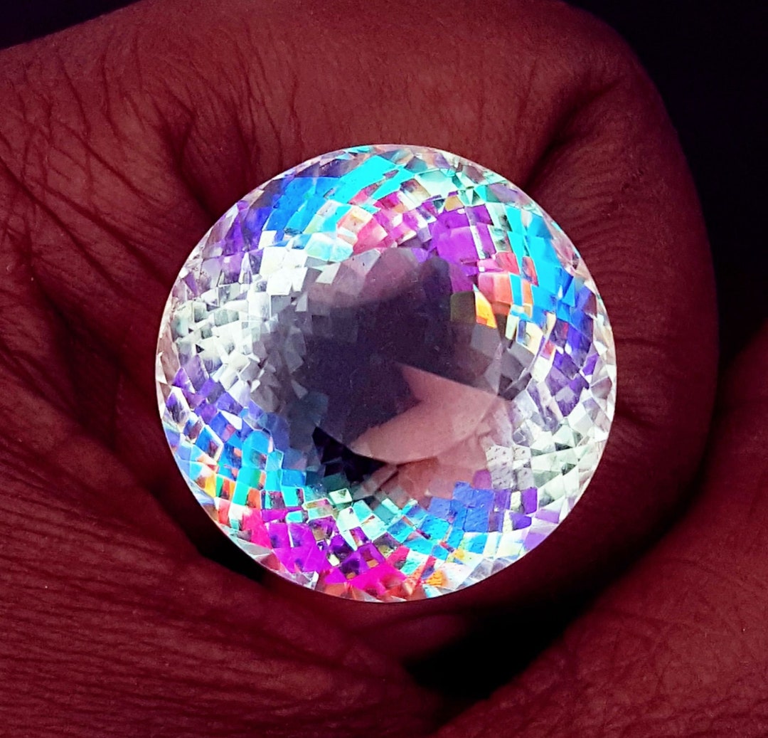 Entre 45 y 55 ct certificado Mystic Quartz Loose Gemstone con envío ...