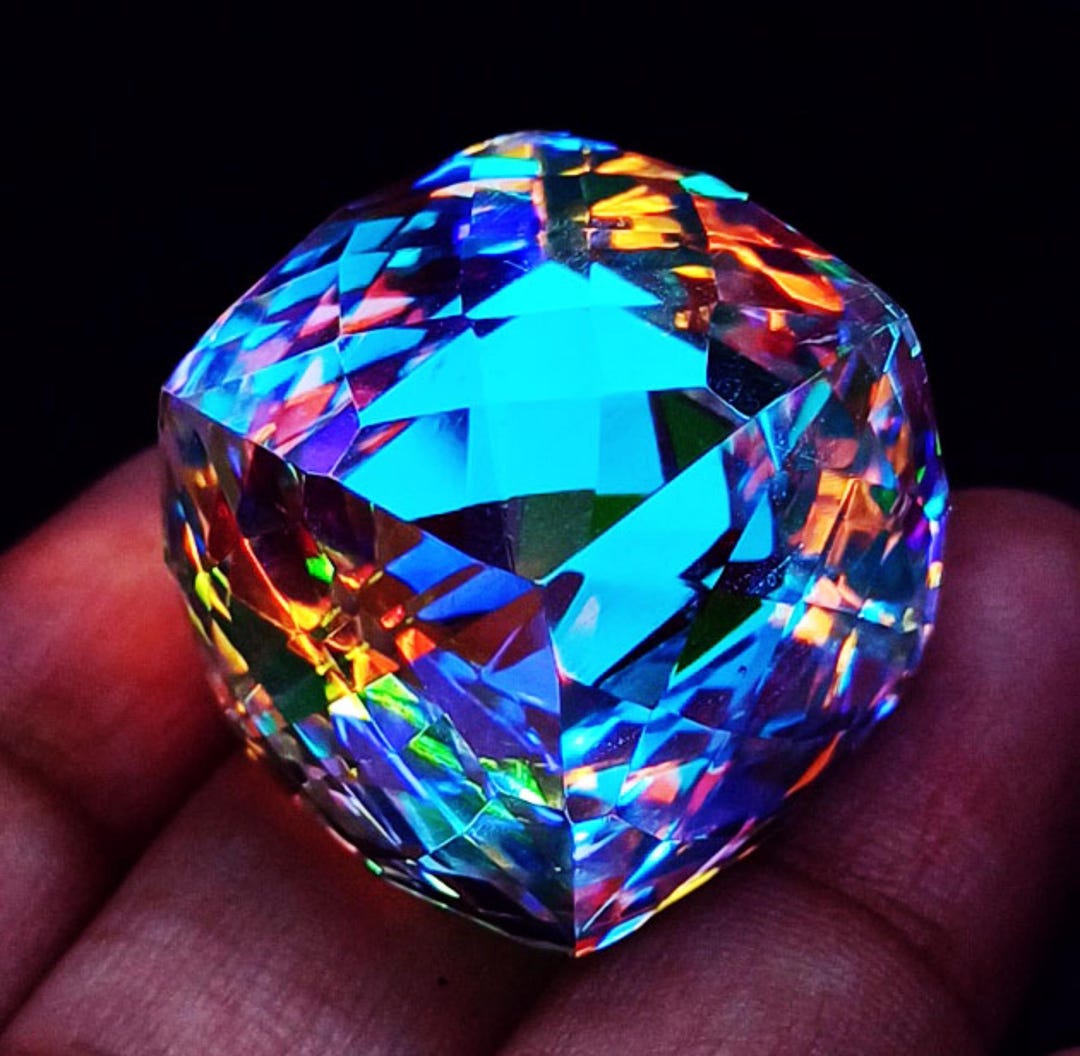 Colorful Mystic Quartz Cube 89.80+ Ct Certified Loose Gemstone With ...